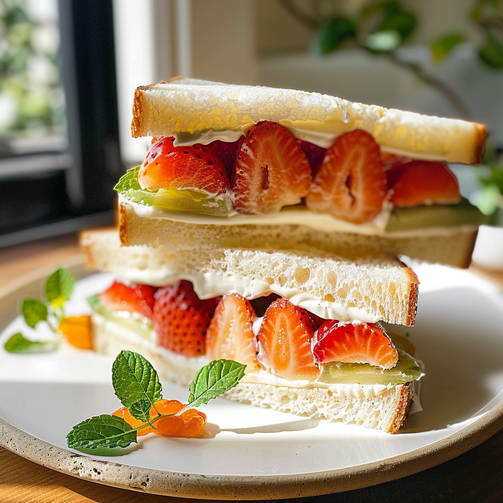 Amazing Japanese Fruit Sandwich (Strawberry Sando) Delight