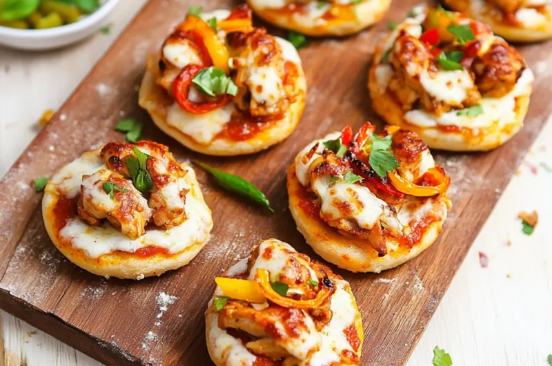 Delicious Mini Chicken Pizzas Loaded with Fajita Flavor