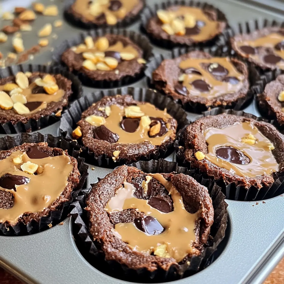 Decadent Chocolate Peanut Crunch Brownie Bites