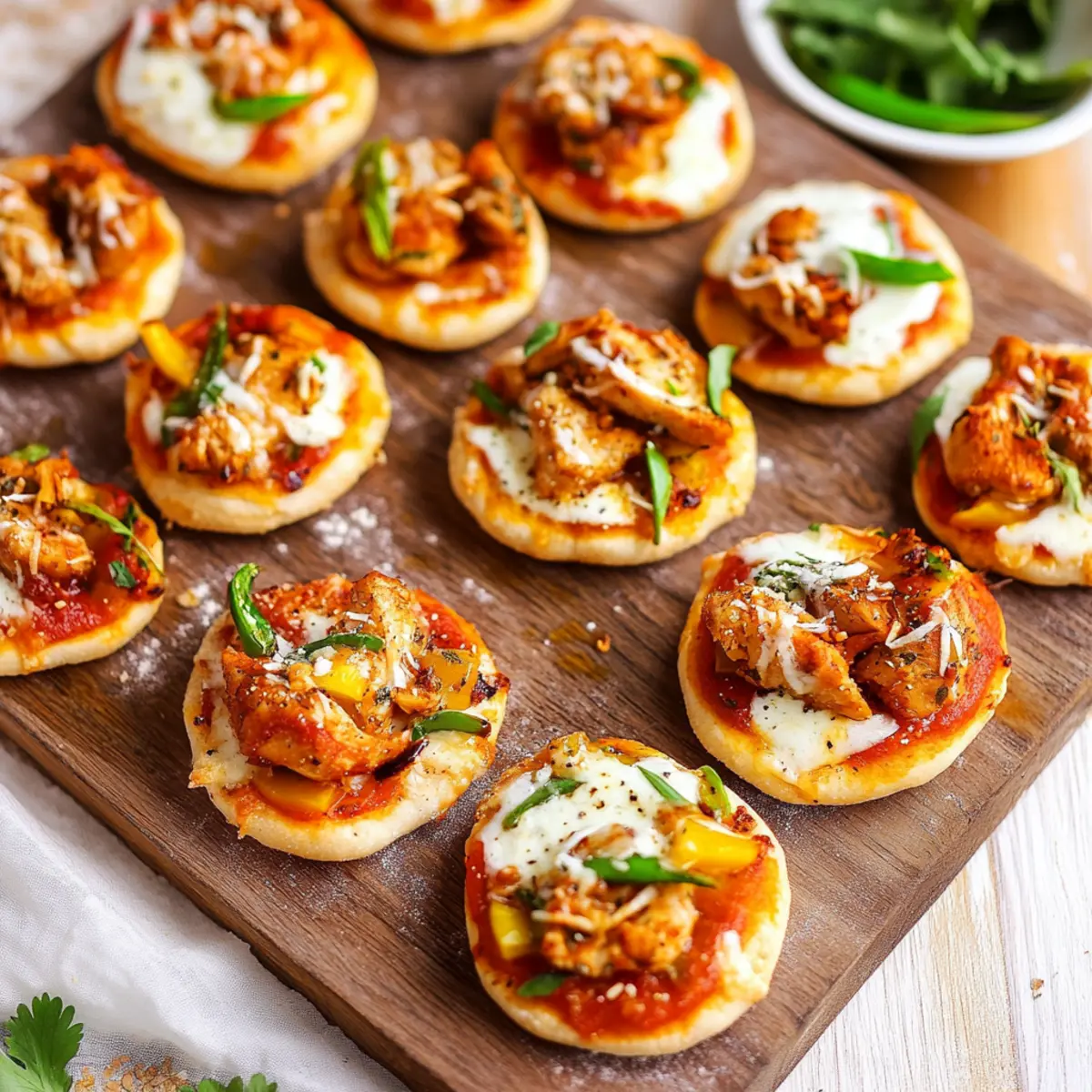 Delicious Mini Chicken Pizzas Loaded with Fajita Flavor